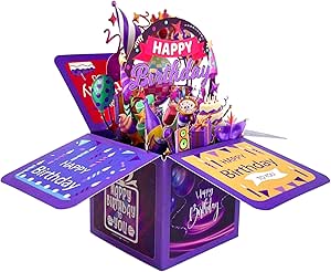 Amazon.com : YiKaLus Happy Birthday Pop Up Card for Him Her,Funny Birthday 3D Greeting Card for ...