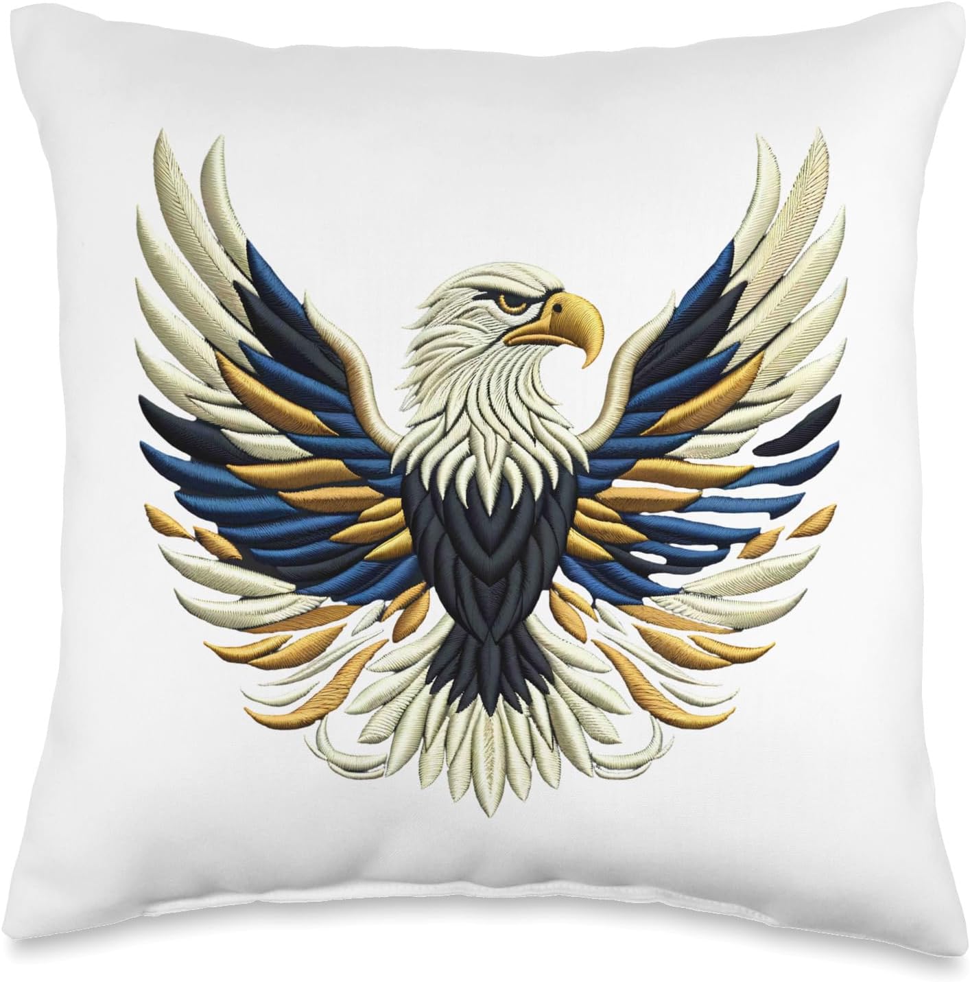 Amazon.com: Majestic Eagle Embroidery-Style Artwork Throw Pillow : Home ...