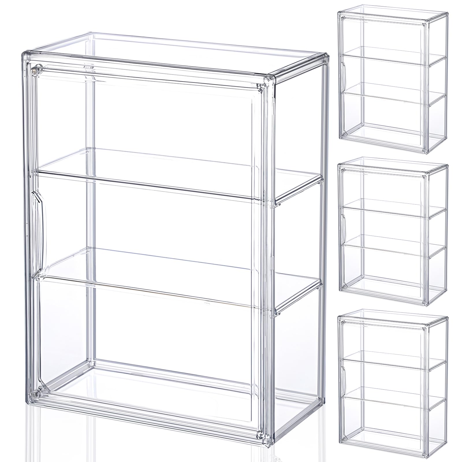 Amazon.com: Wonderjune 4 Pcs Clear Acrylic Display Case 3 Tier Clear ...