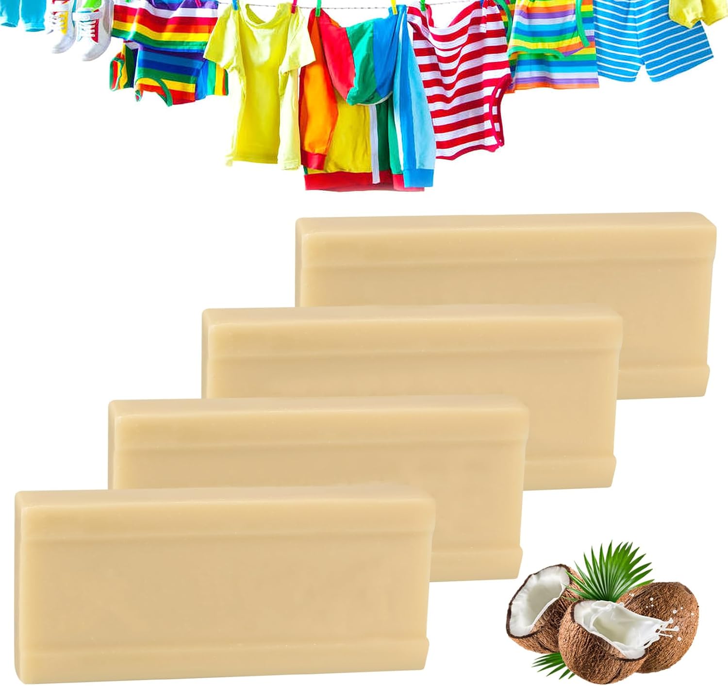 Underwear Soap Bar for Stains, 4 Pcs/200g Powerful Laundry Soap for ...