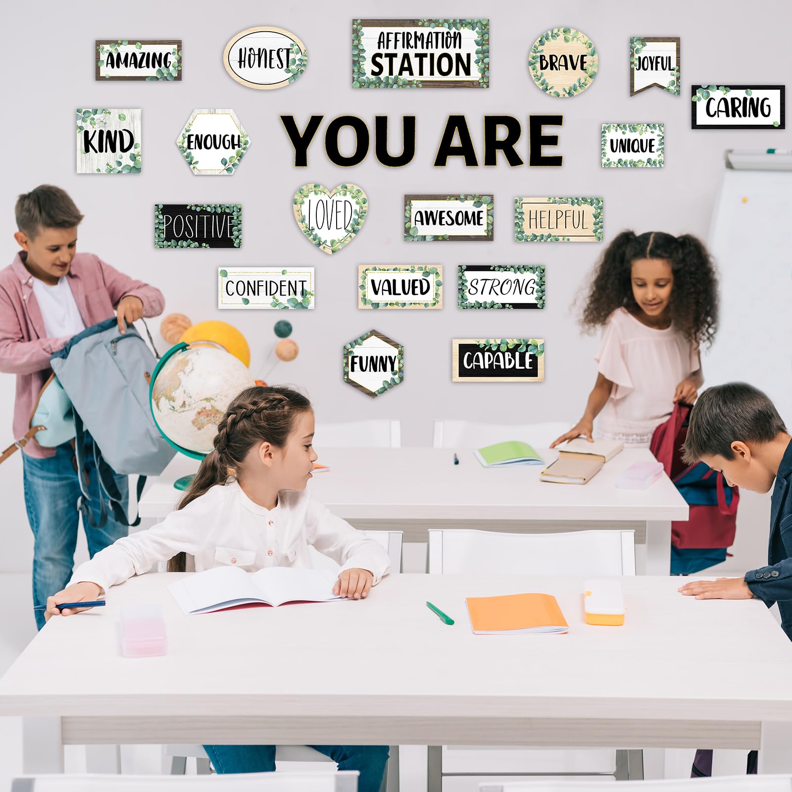 Snapklik.com : Eucalyptus Affirmation Station Bulletin Board Set ...