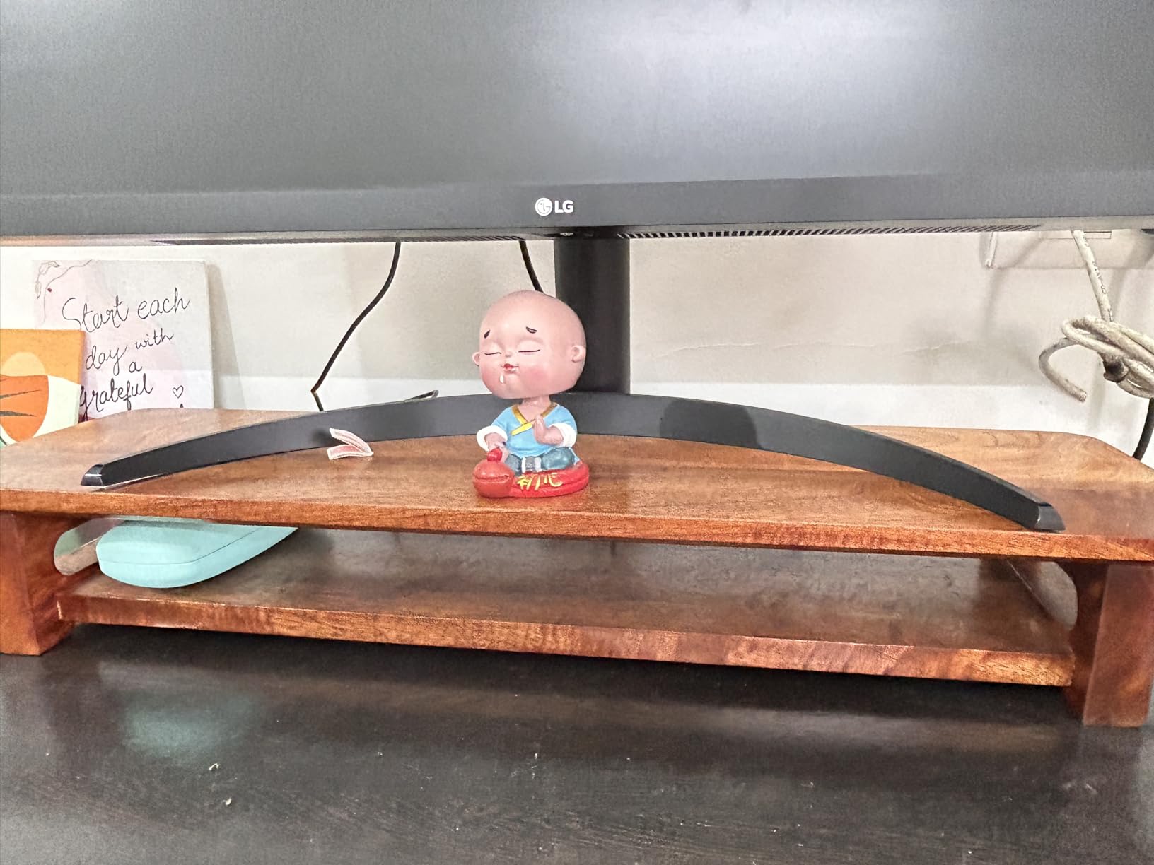 carpentray Store 80Cm Wooden Monitor Stand with Storage Organizer for ...