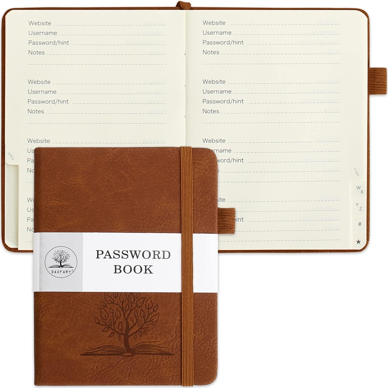 Amazon.com : DAOFARY Password Book with Alphabetical Tabs - Small ...