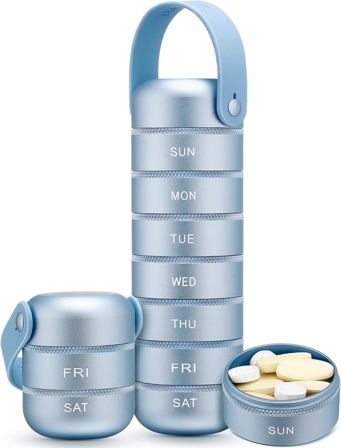 Amazon.com: Zannaki Metal Weekly Pill Organizer, Large Travel Pill Box ...