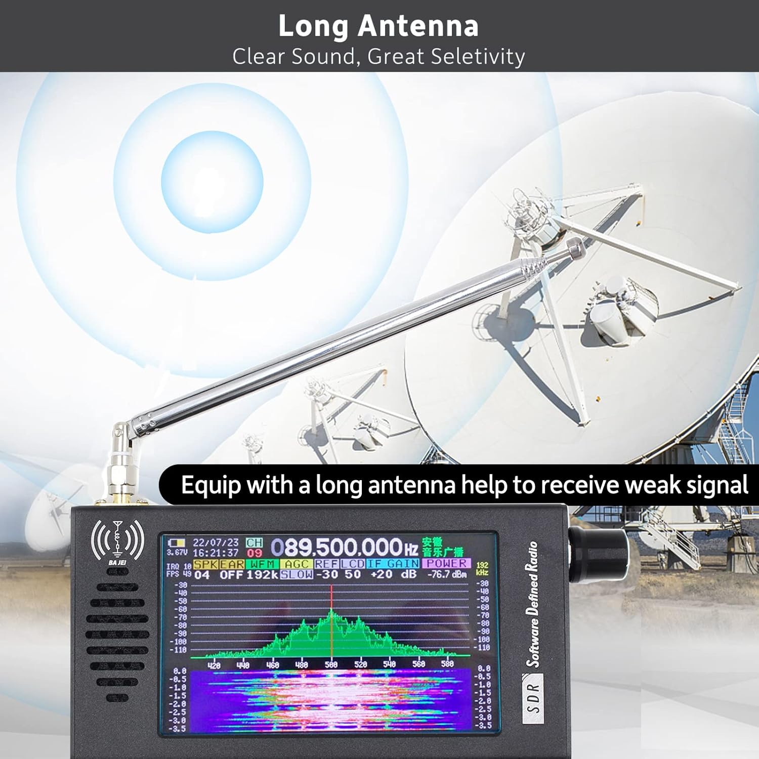 AURSINC DeepSDR 101 SDR DSP receptor de radio 100 KHz-149 MHz radio portátil de onda corta con ...