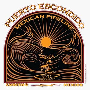 Amazon.com - Surfing Mexican Pipeline Puerto Escondido Vinyl Sticker ...