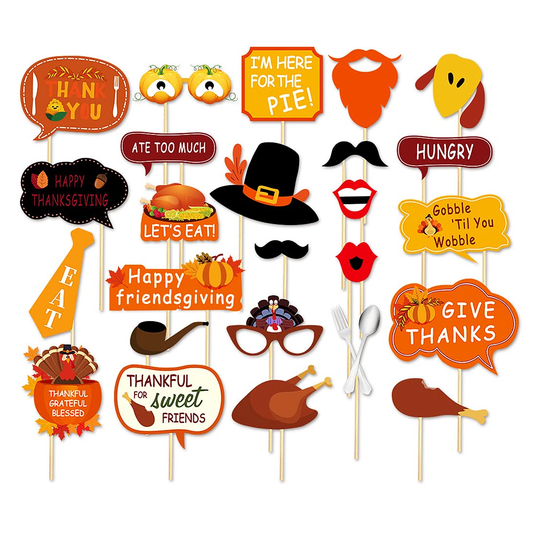 Amazon.com: 25 Count Thanksgiving Day Friendsgiving Big Photo Booth ...