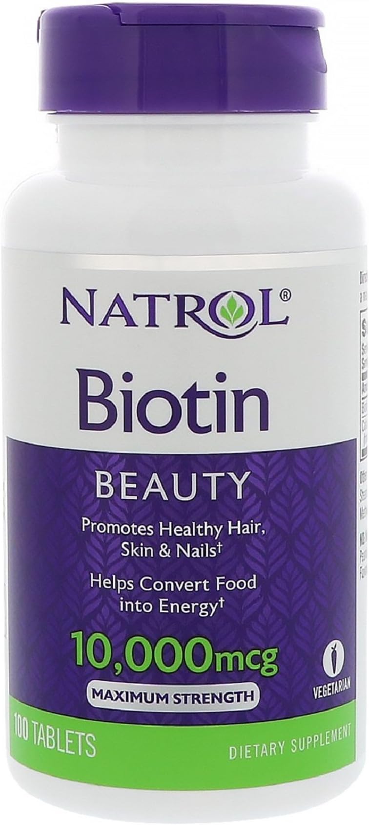 Amazon.com: Natrol Biotin Tablet 10000 mcg, 100 Count (Pack of 1 ...