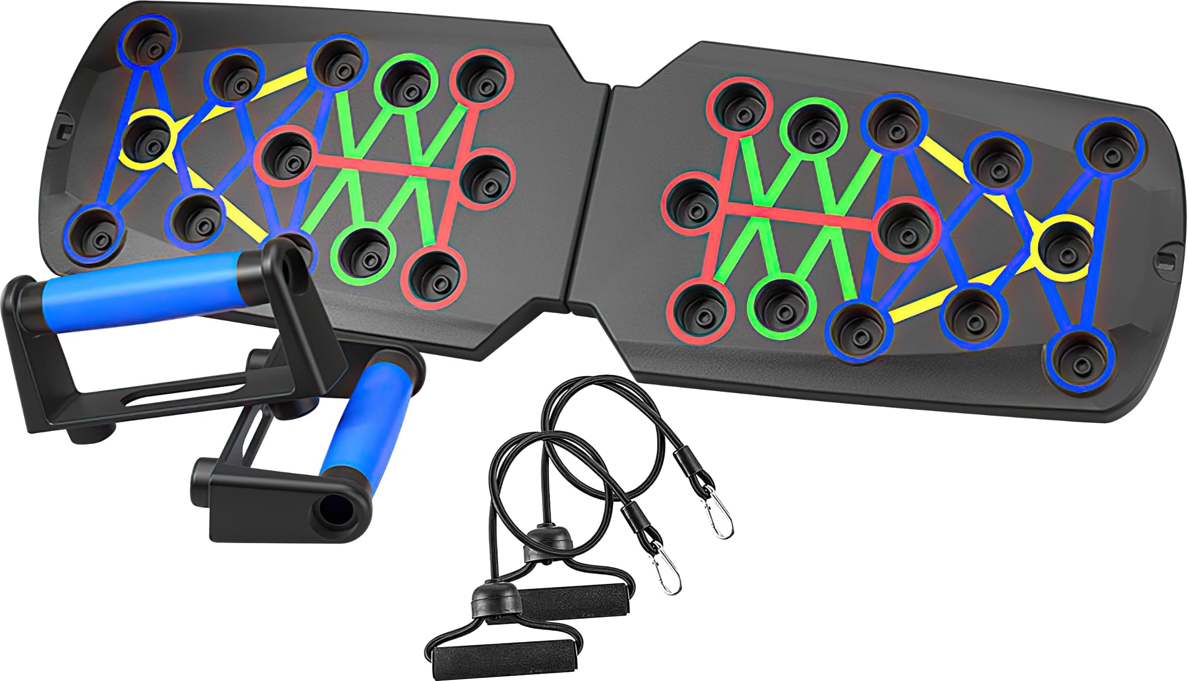 Multifunctional Foldable Push up Board with Handles, Resistance Bands ...