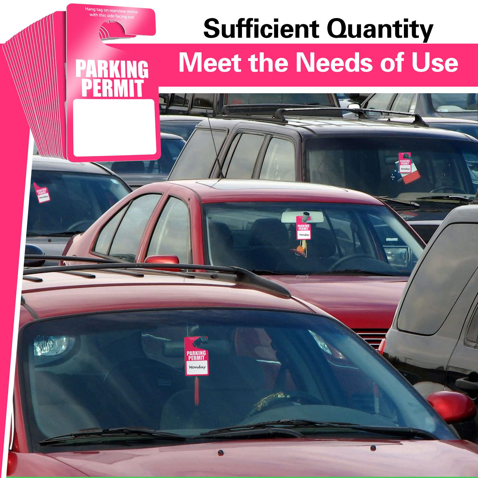 Snapklik.com : 100 Pack Parking Permit Hang Tags Plastic Parking ...