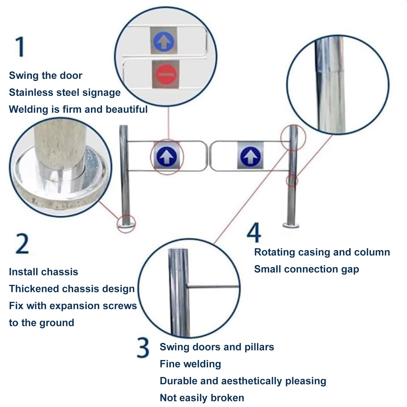 Spring Loaded Passage Door Automatic Swing Gate One-Way Door, Entrance ...