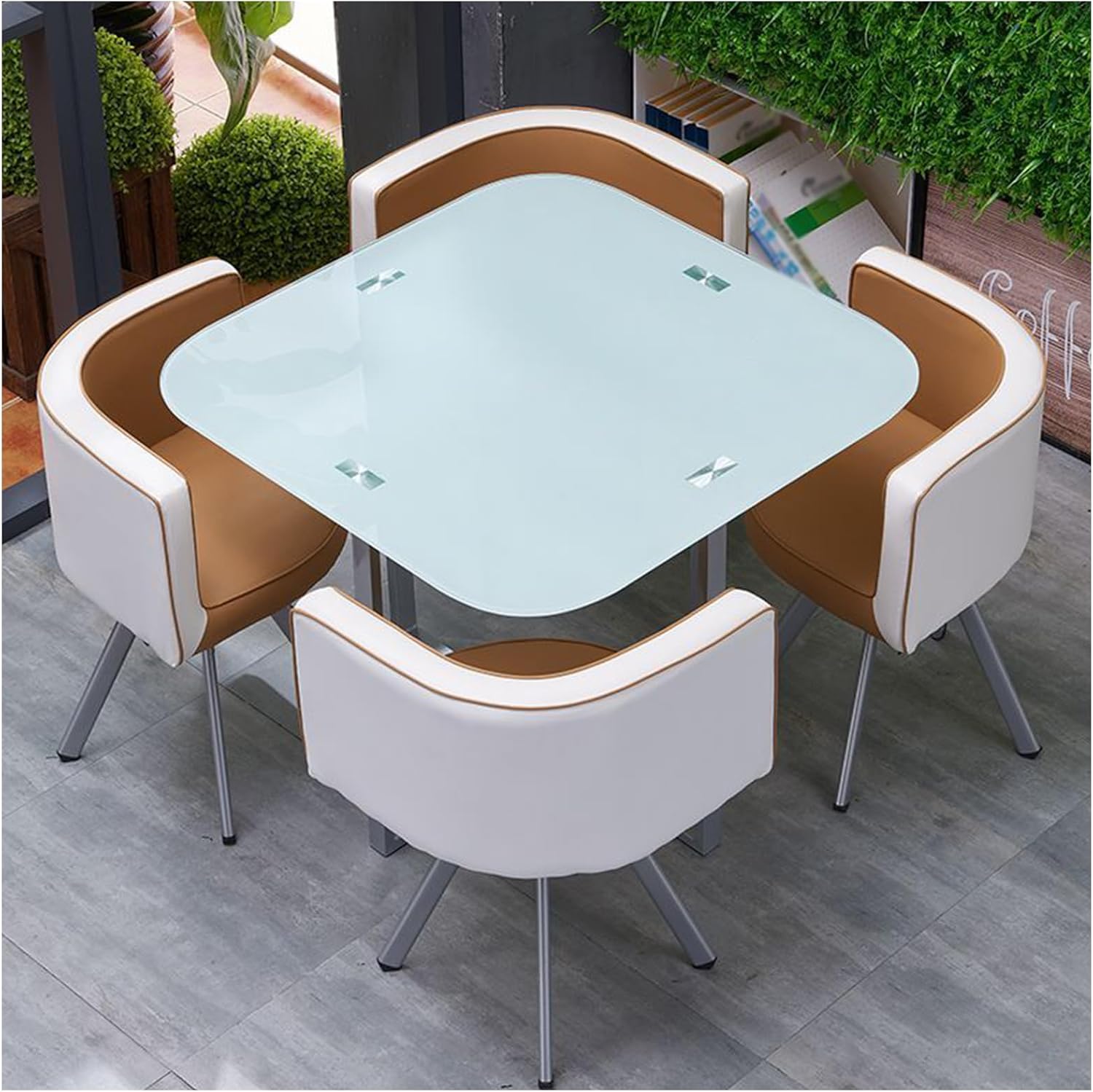 Round/Square Dining Table Set with Chairs Modern Conference Table Set ...