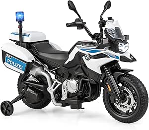 Amazon.com: Costzon Kids Ride on Police Motorcycle, 12V Battery Powered Licensed BMW Dirt Bike w ...