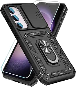 Amazon.com: SunStory Phone Case for Samsung Galaxy S23 Black | Case, with HD Screen Protector ...