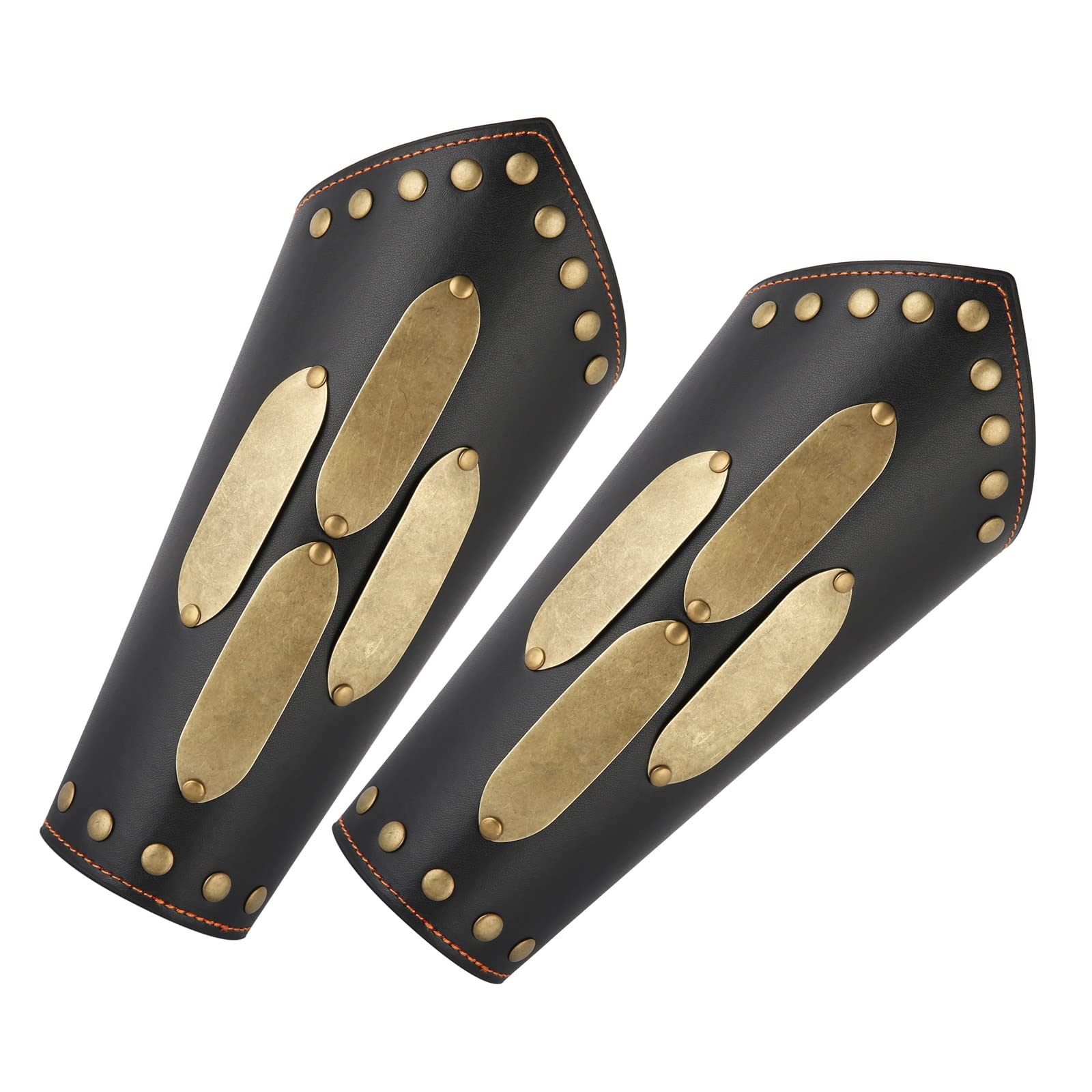 Amazon.com: HZMAN PU Leather Bracers for Men Medieval Arm Guards Kinght ...