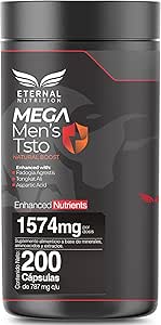 ETERNAL NUTRITION Mega Men's Testo: Tongkat Ali (200 Cápsulas) | Maca ...