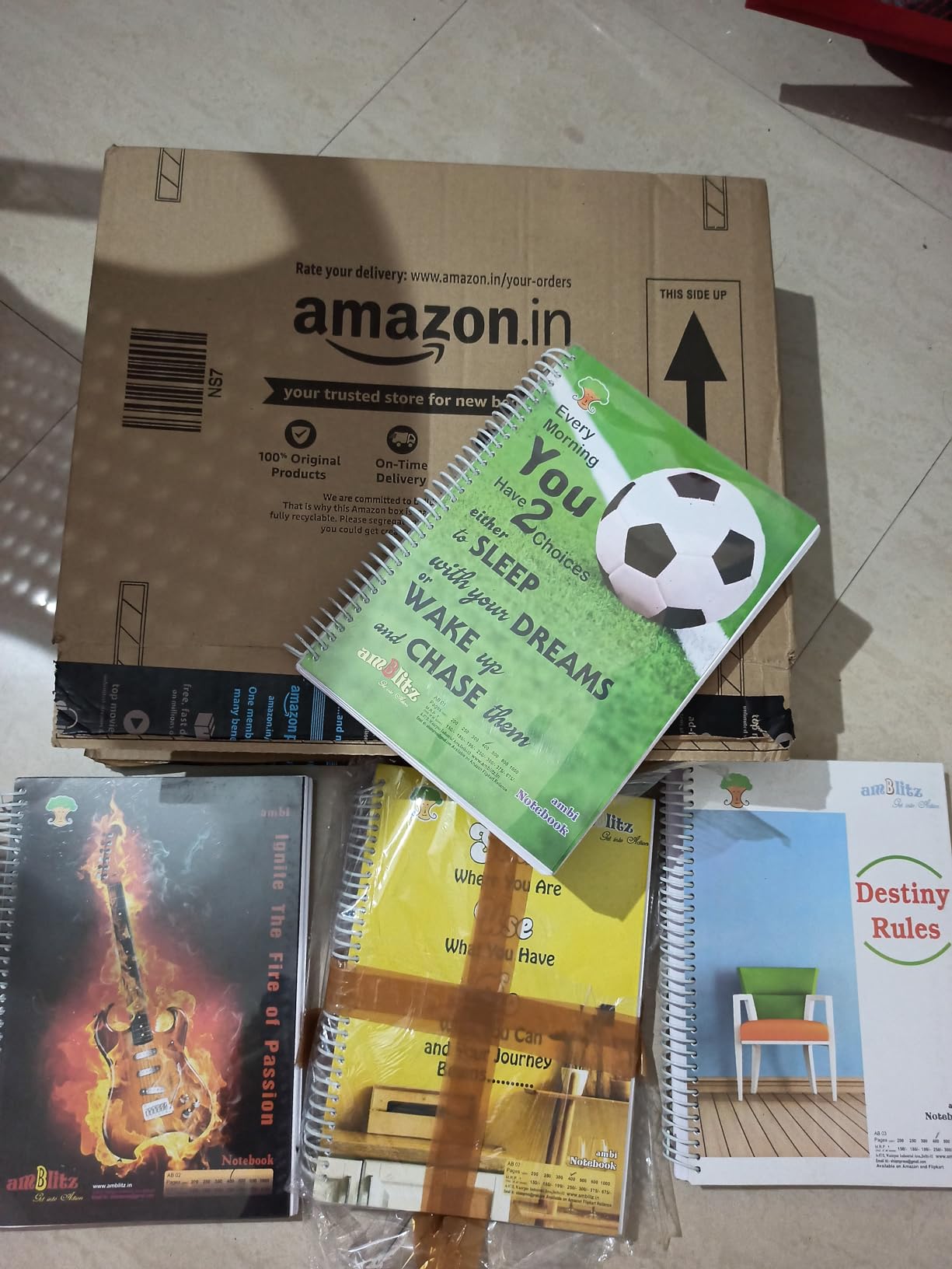 amblitz Unruled Spiral Notebook (A4, 400 pages) Pack of 4 : Amazon.in ...