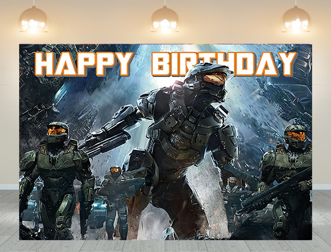 Amazon.com: Master Chief Backdrop for Birthday Party Supplies 5x3ft ...