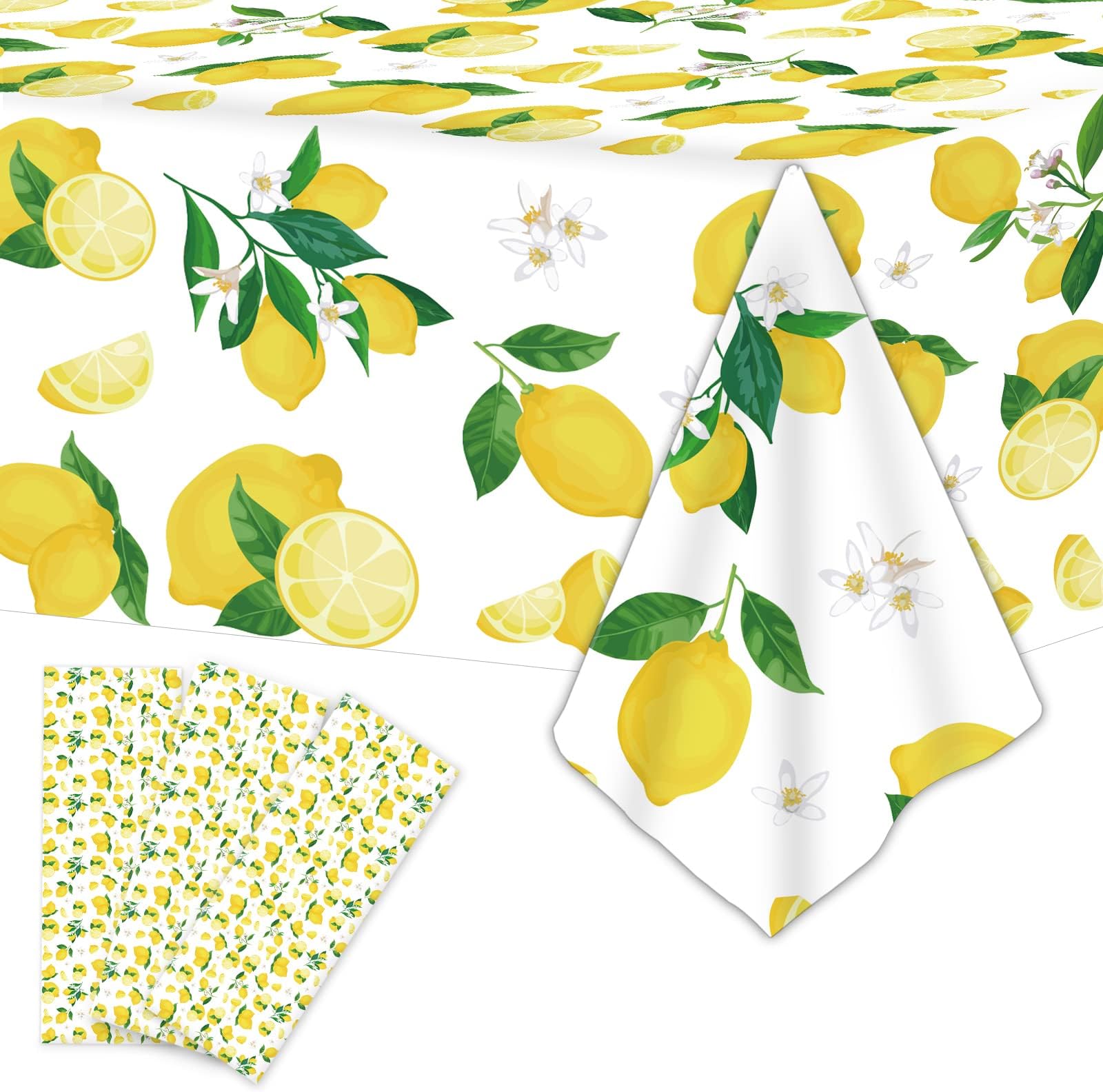 Amazon.com: BkeeCten 3 Packs Capri Lemon Theme Tablecloth Party ...
