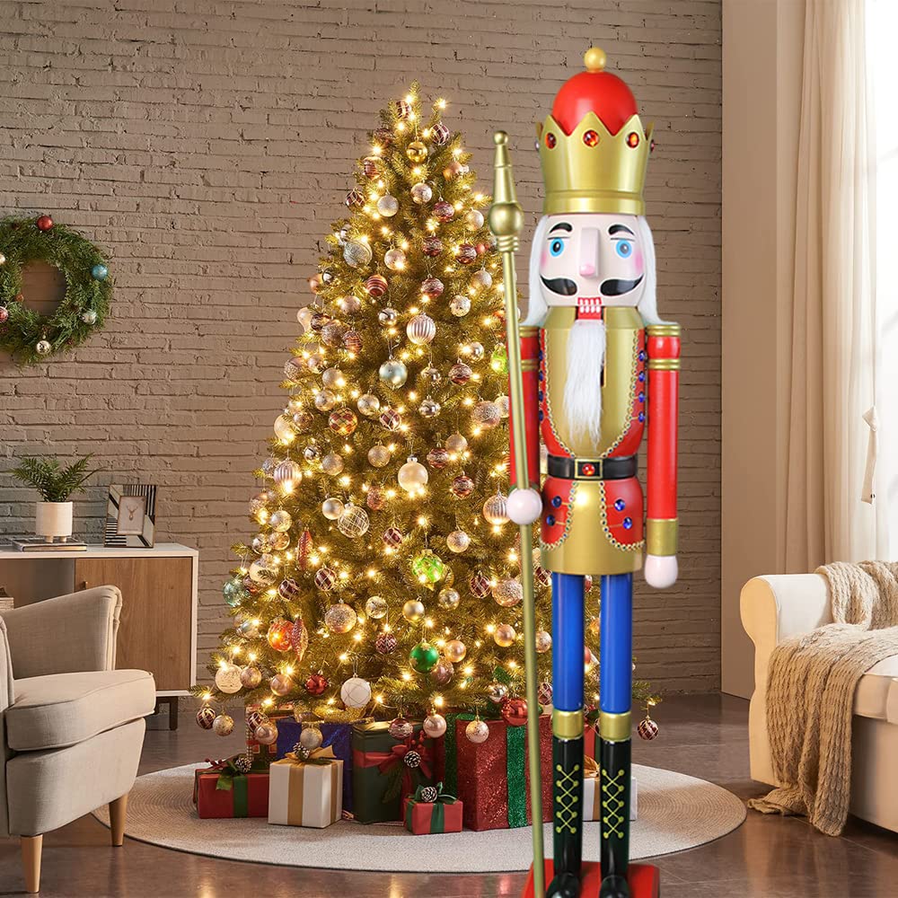 CDL 60" 5ft Tall Life-Size Large/Giant red Christmas Wooden Nutcracker ...