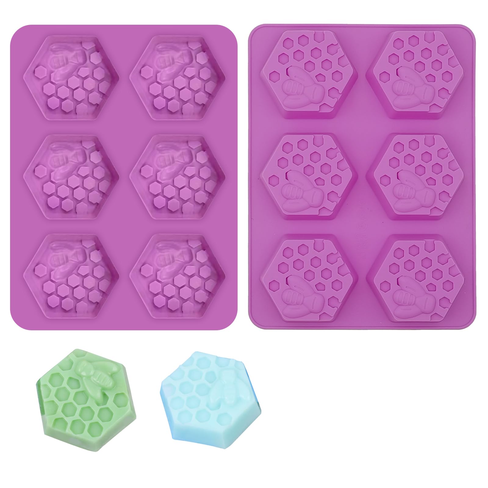 Amazon.com: WOOPSOO 2 Pcs Honeycomb Soap Molds Bee Honey Silicone Molds ...