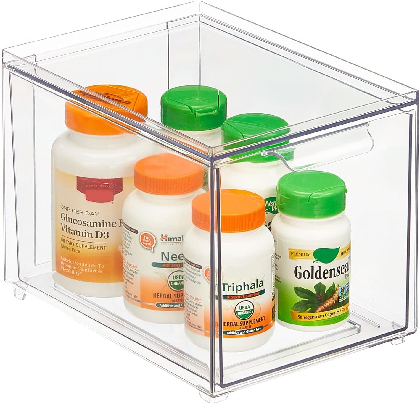 Amazon.com: mDesign Plastic Stackable Bathroom Storage Organizer Bin ...