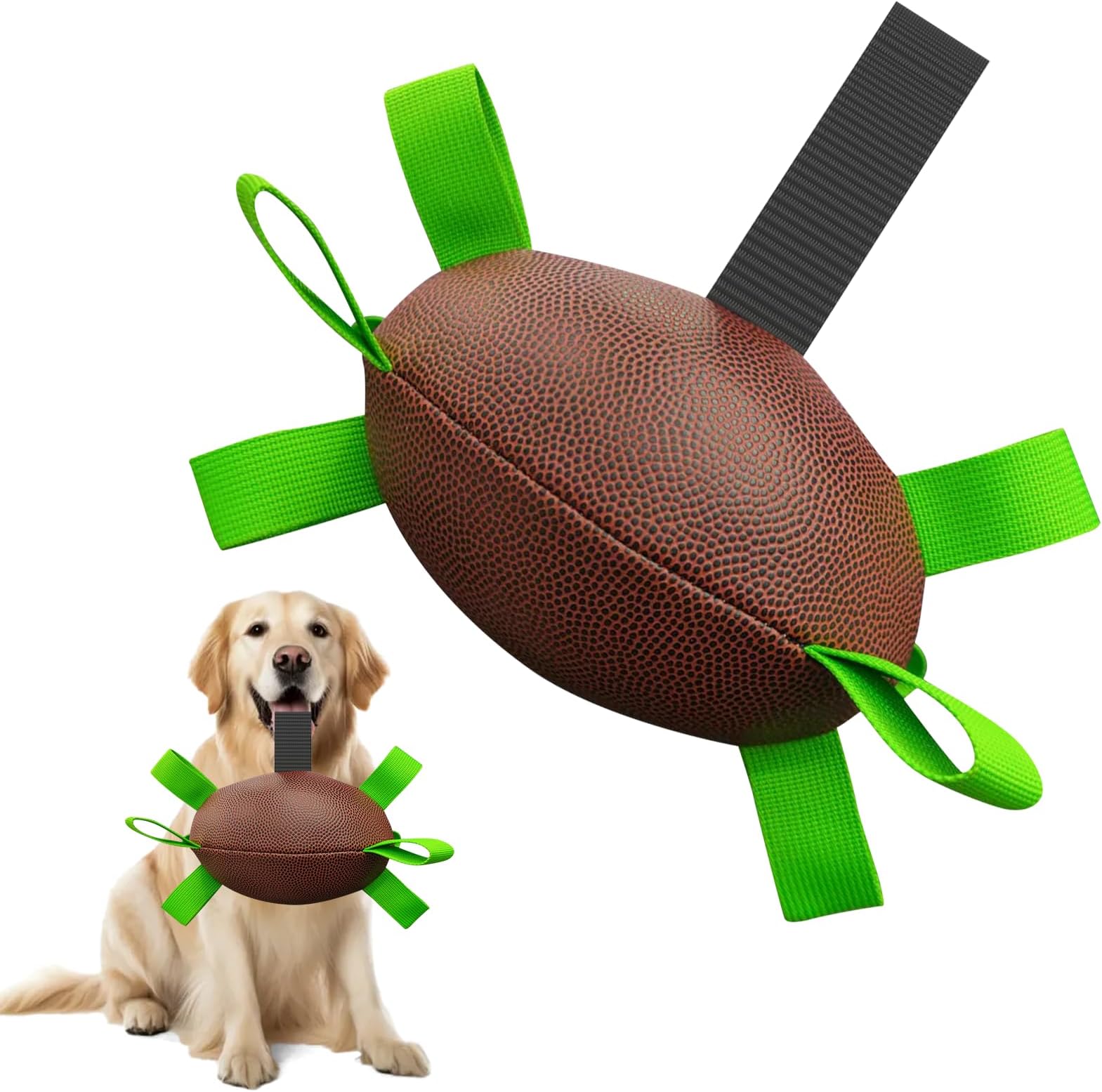 Amazon.com: PETART Dog Rugby Football with Strapes, Interactive Toy for ...