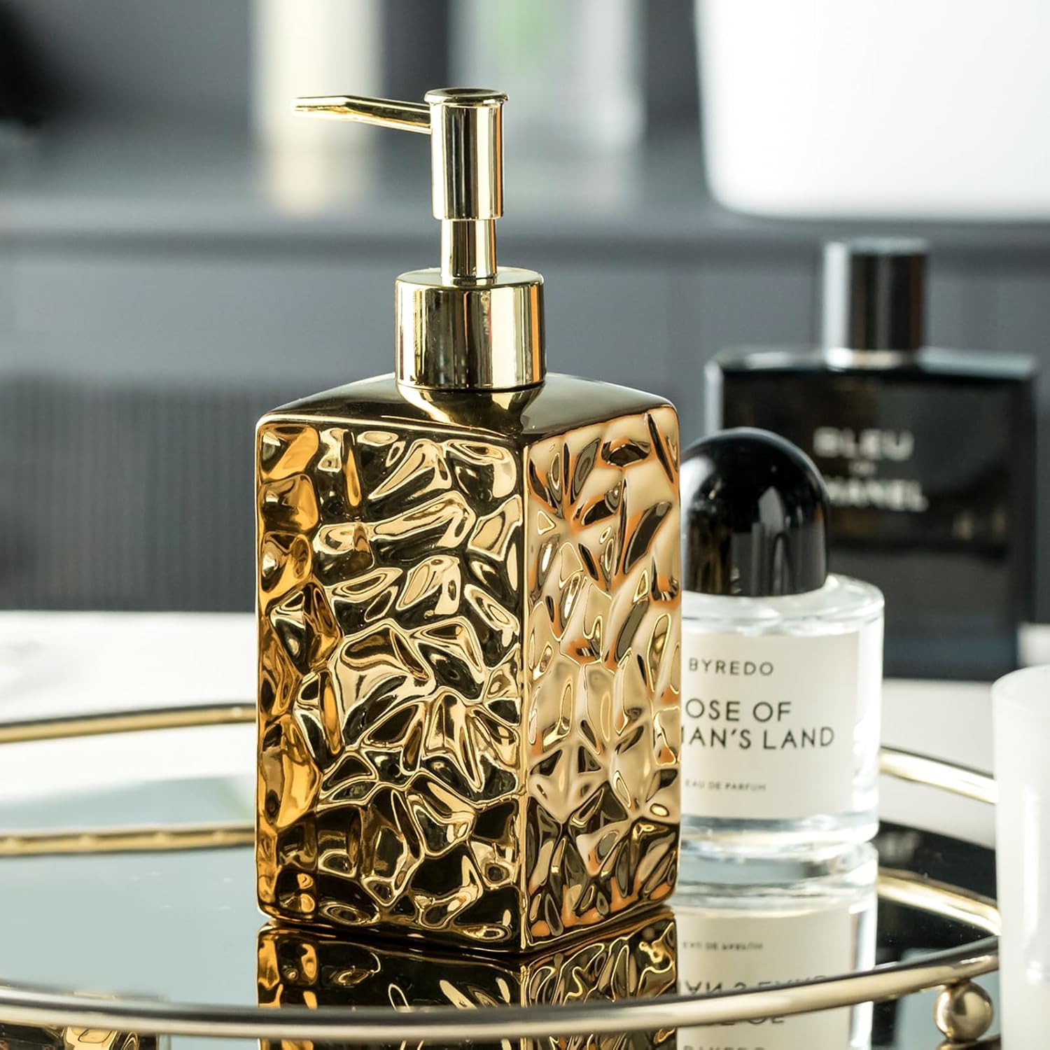 Amazon.com: Gets Gold/Silver Ceramic Soap Dispenser,Refillable Modern ...