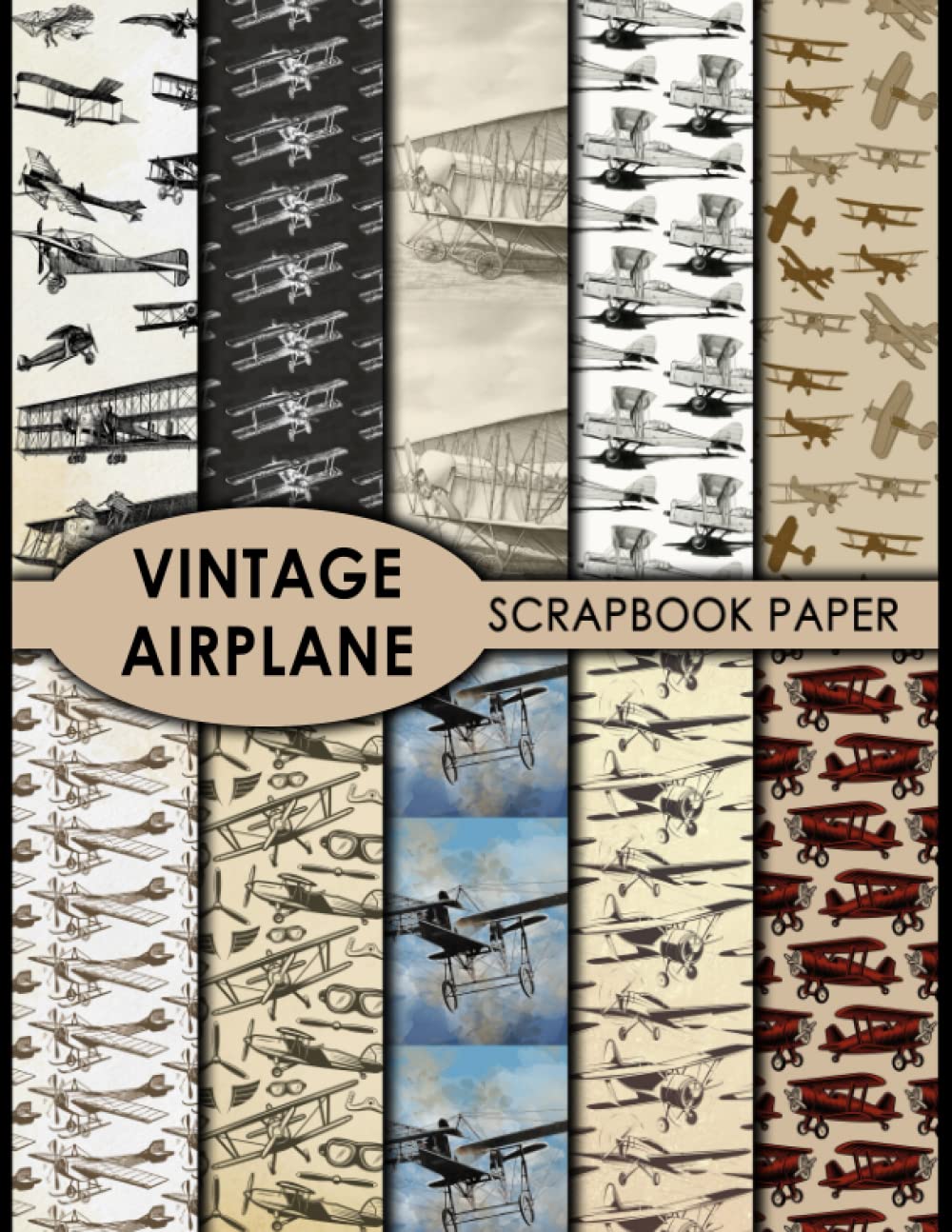 Vintage Airplane Scrapbook Paper: 20 Double Sided Sheets 8.5 x 11 for ...