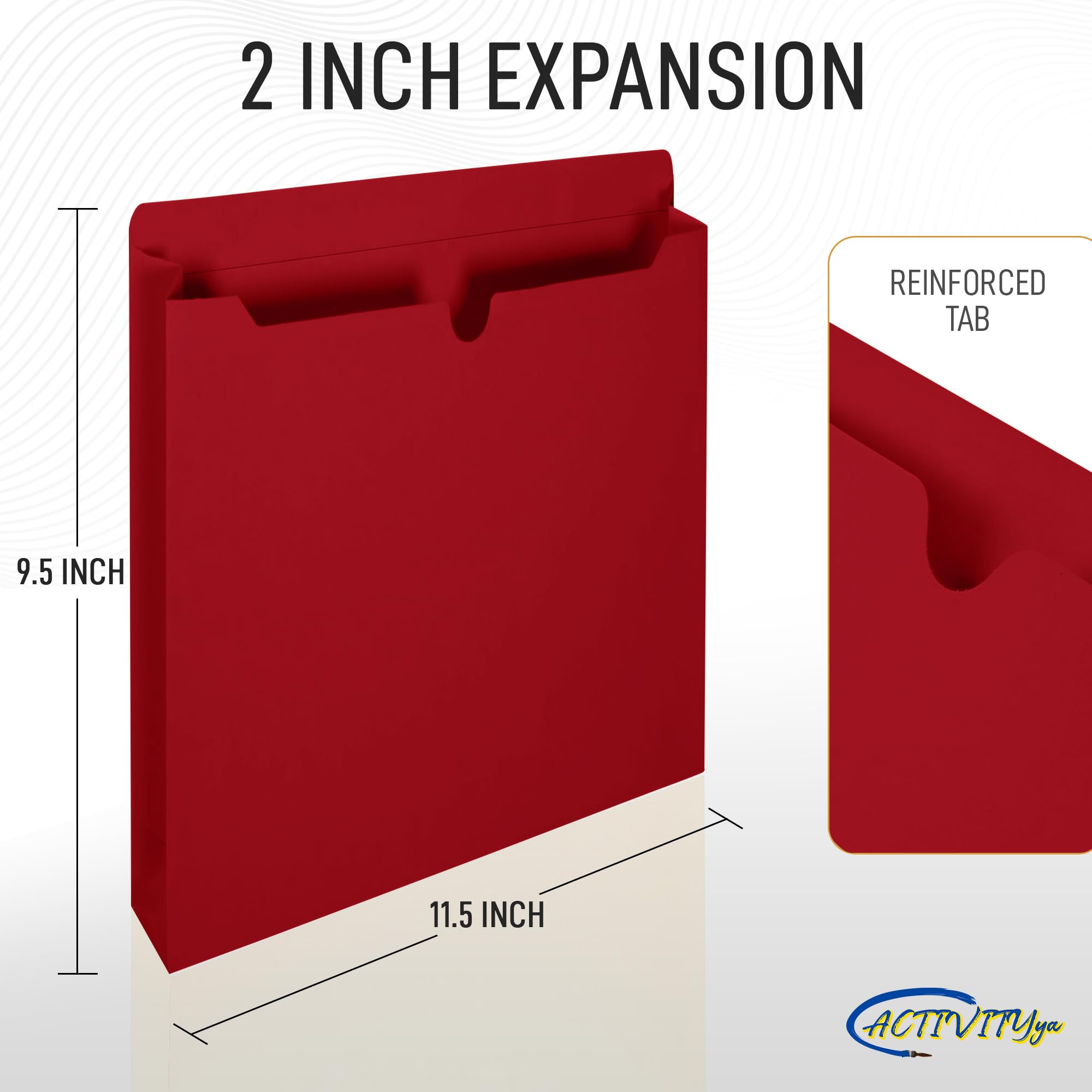 Snapklik.com : Red File Jackets, 2 Inch Expansion, Letter Size ...