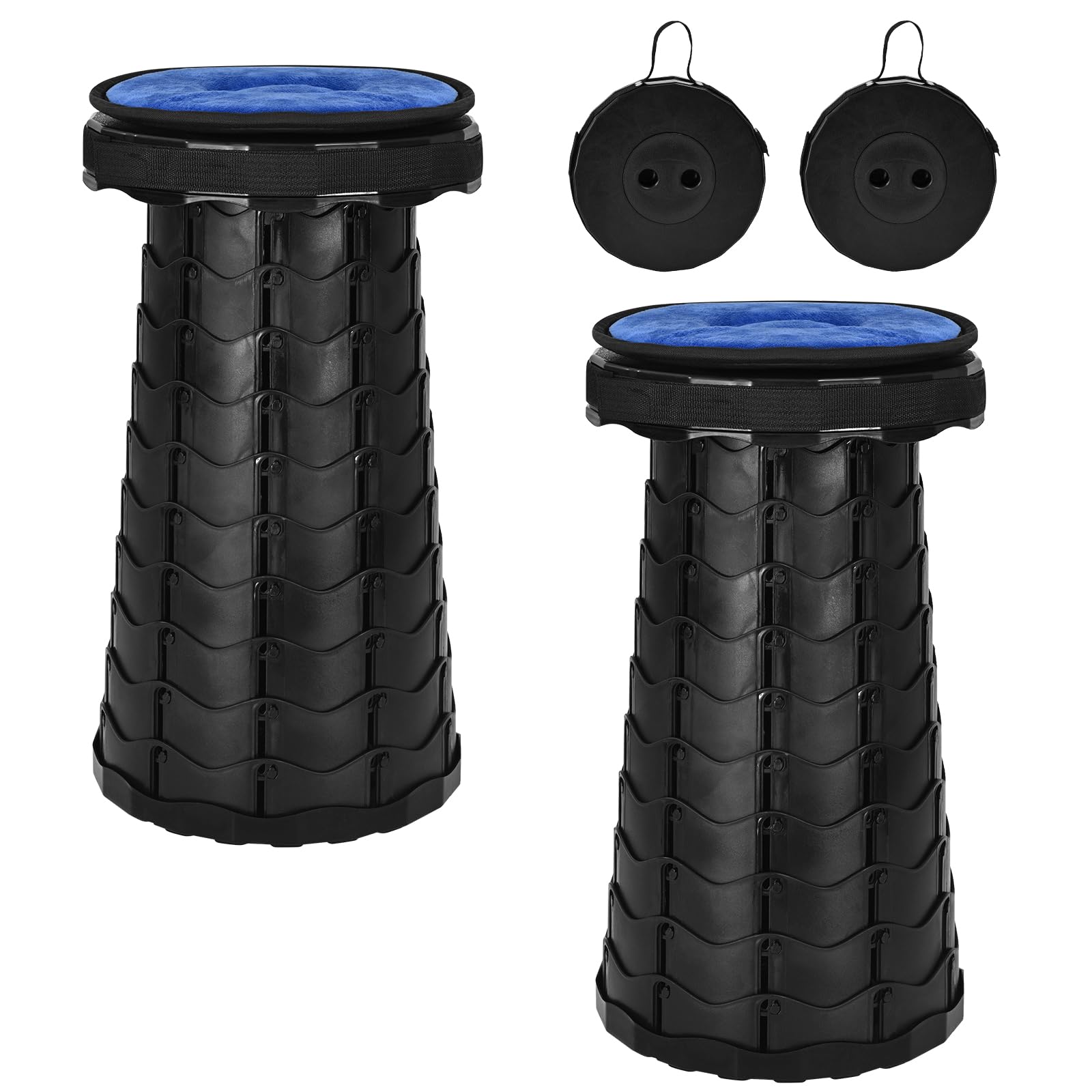 FXKS 2 Pack Portable Telescoping Stool Collapsible Stool with Cushion ...