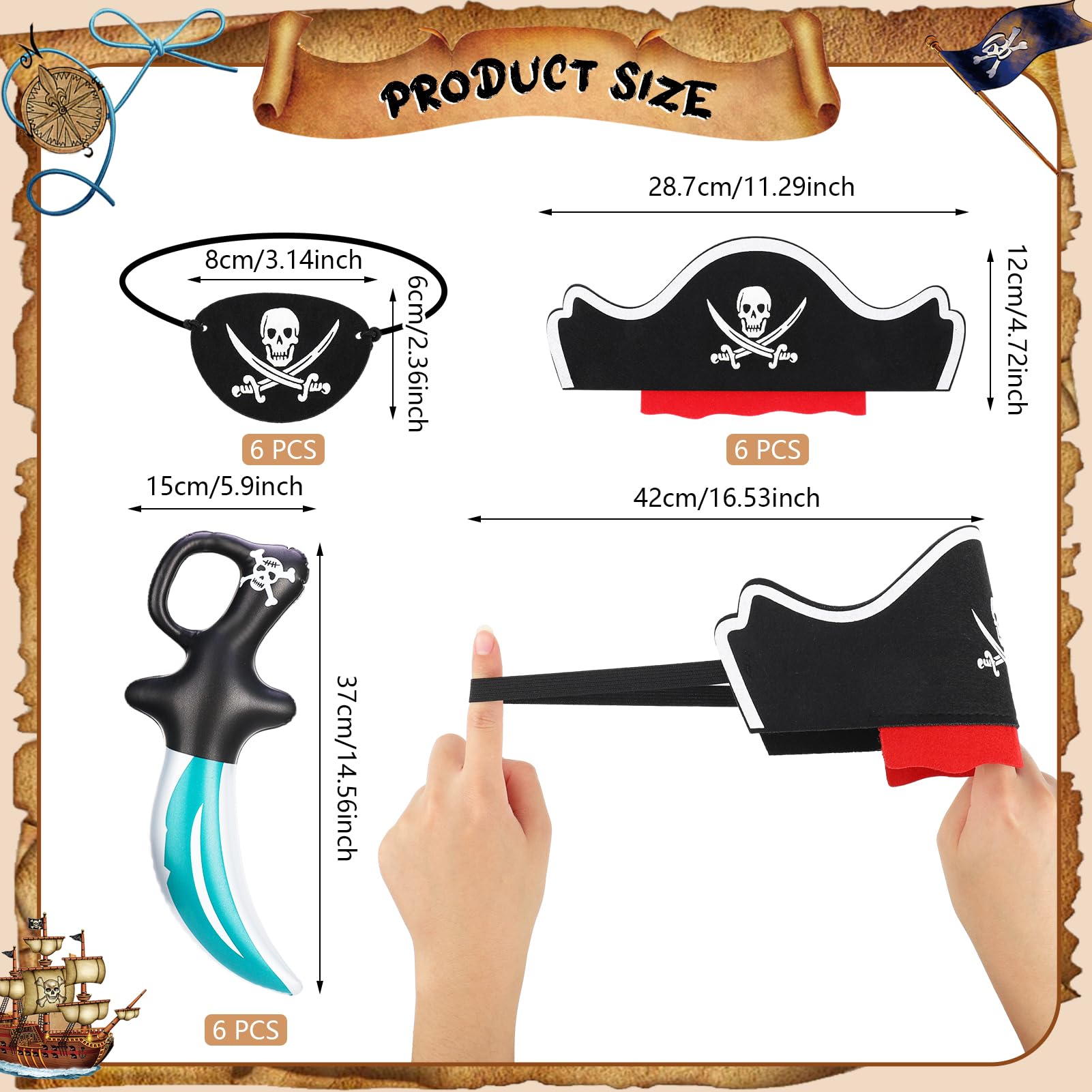 Radsocken 18pcs Children’s Pirate Costumes,Kids Pirate Costumes Pirate ...