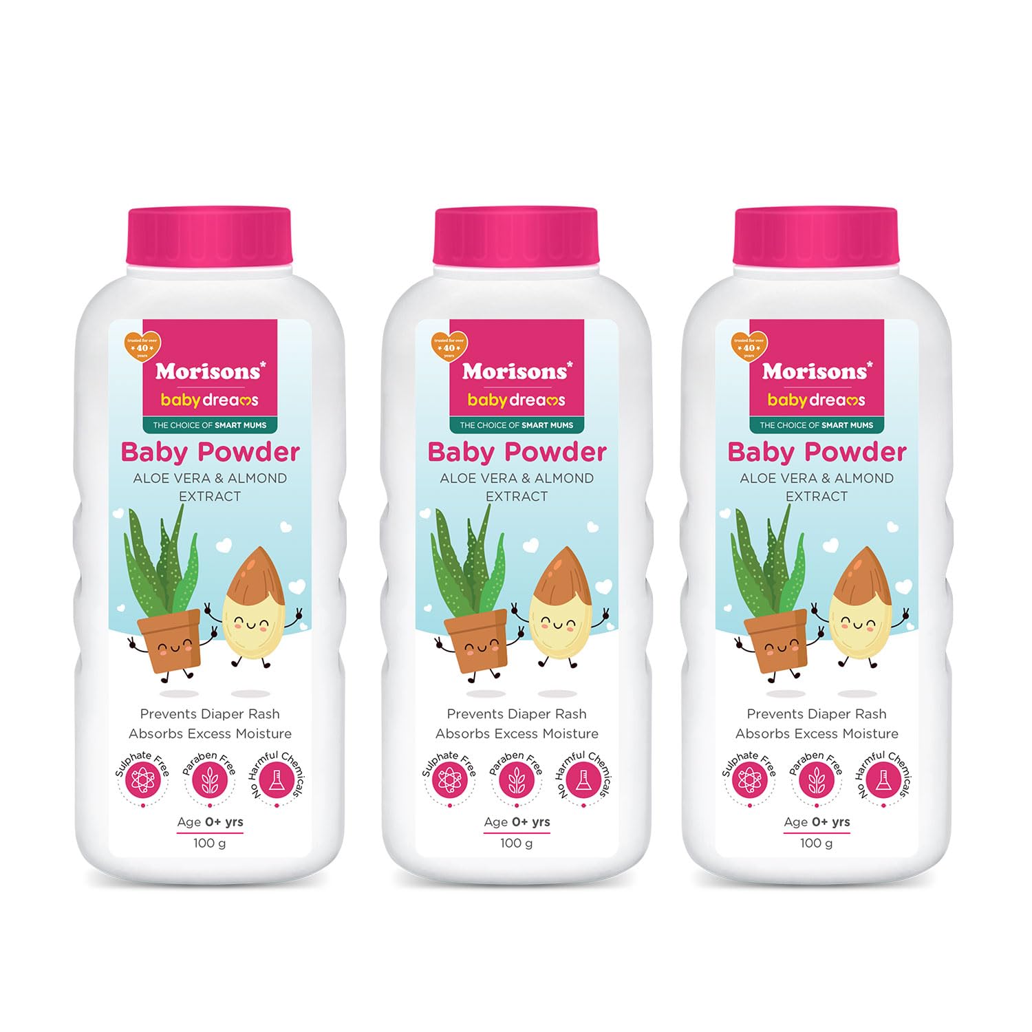 Buy Morisons Baby Dreams Baby Powder 100 gm (Pack of 3) Online at Low ...