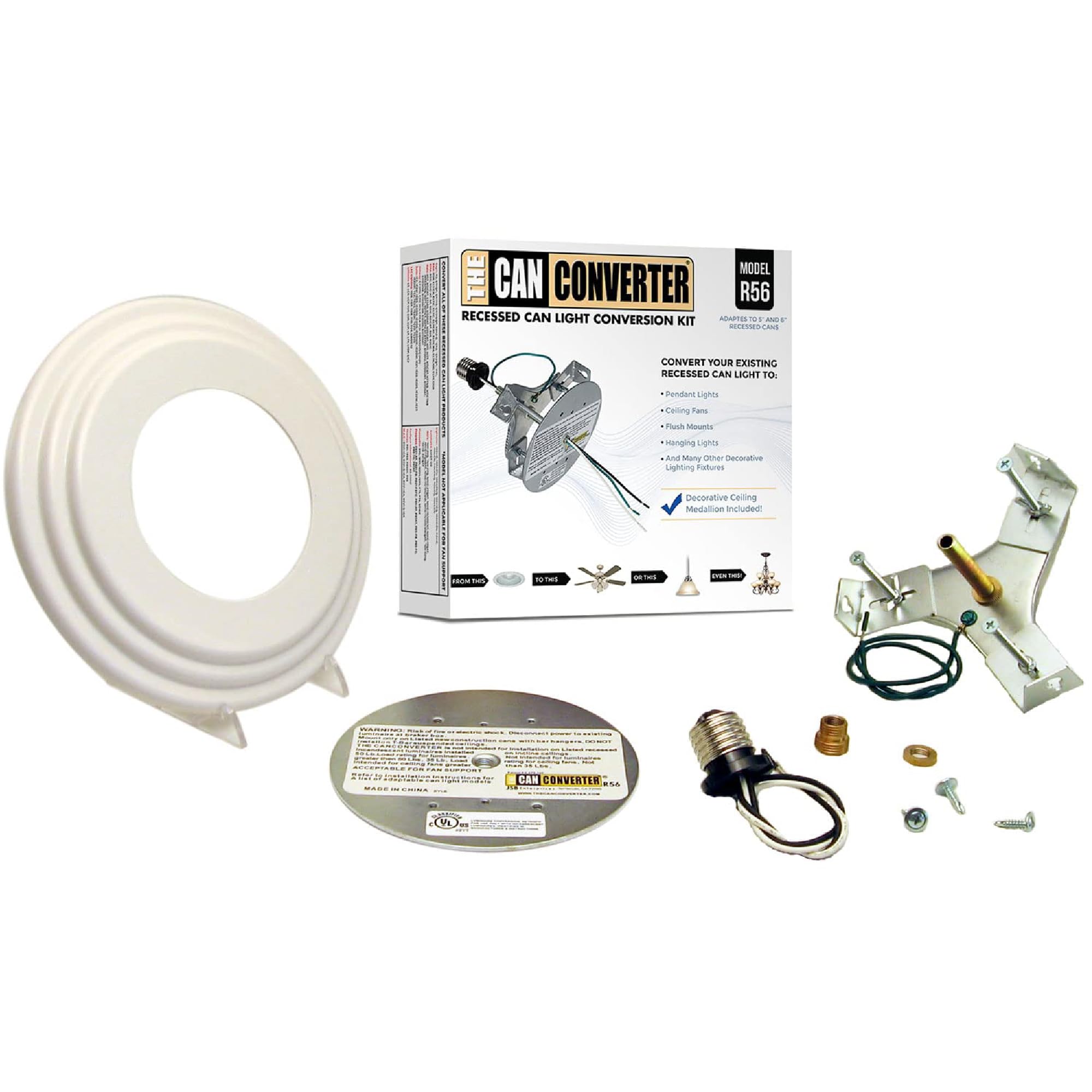 Amazon.com: The Can Converter - R56, Recessed Can Light Conversion Kit ...
