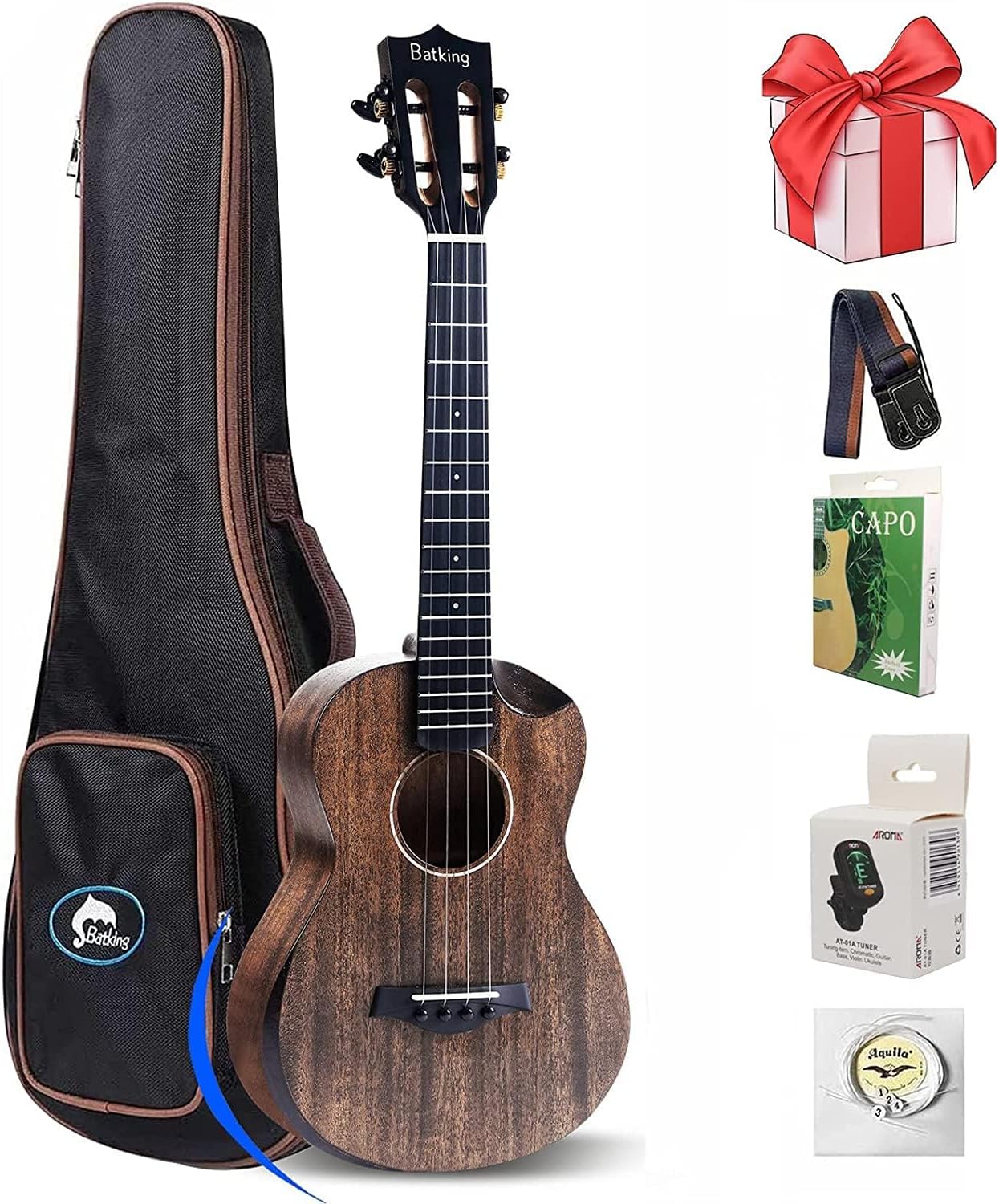 Amazon.com: Tenor Ukulele for Beginners, Solid Mahognay Ukelele 26 inch ...