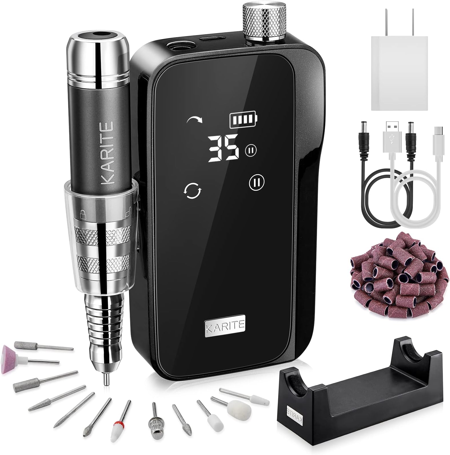 Amazon.com: YOKE FELLOW Electric Nail File - 40000 RPM Rechargeable ...