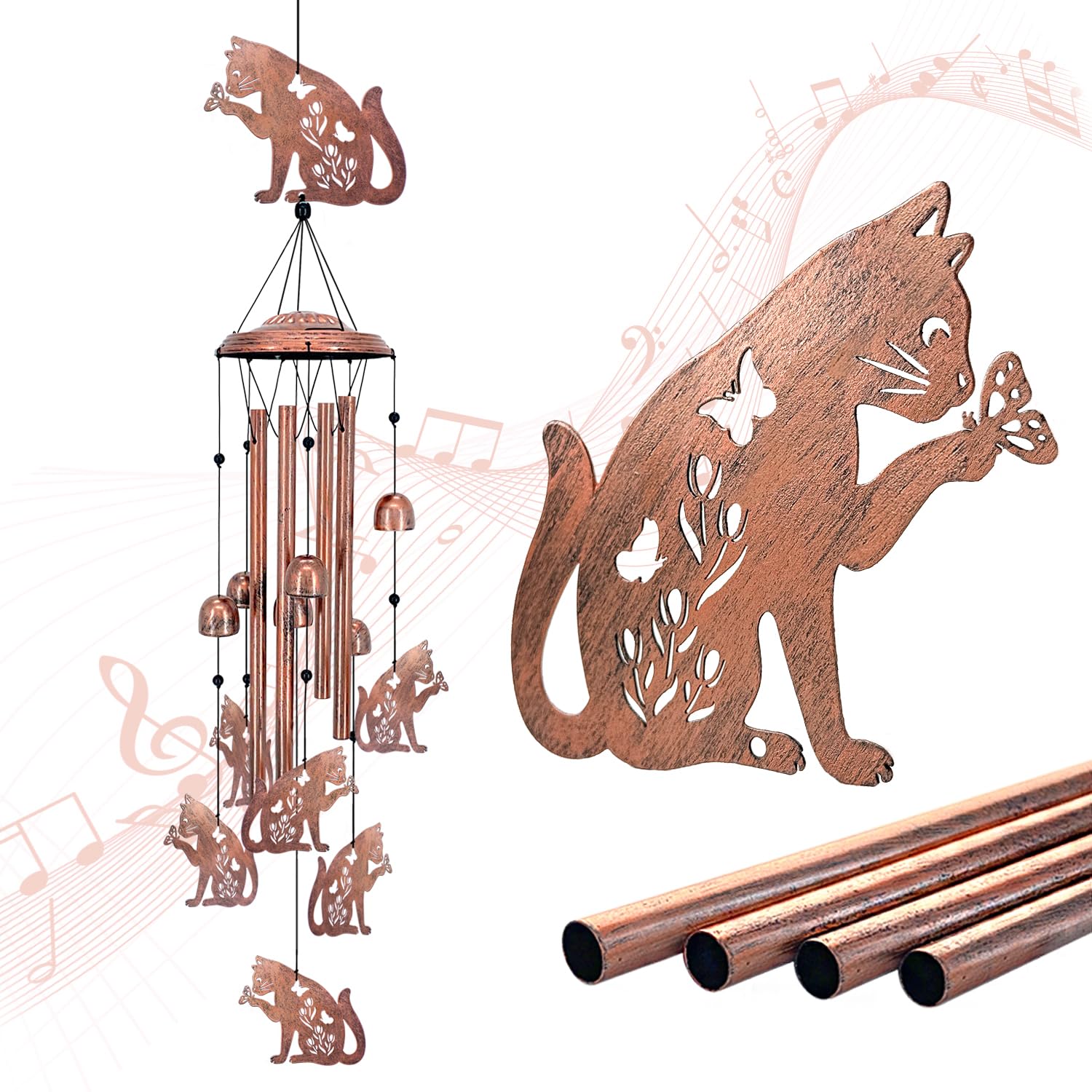 Amazon.com : Cat Wind Chimes for Outside,Cat Gifts for Women/Men ...