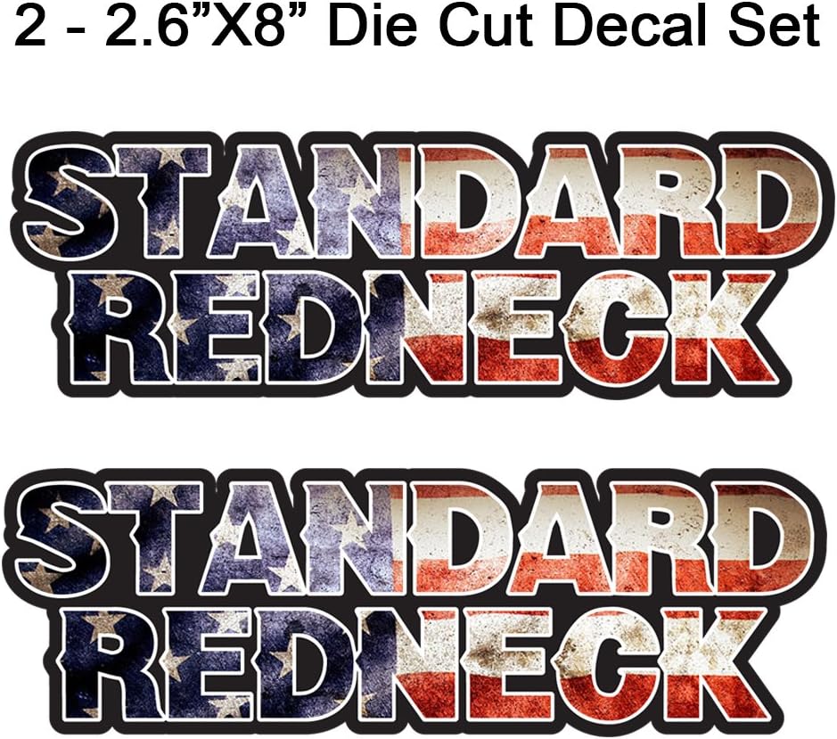 Amazon.com - Standard Redneck USA Design 2.6"x8" Bumper Sticker Decal Set