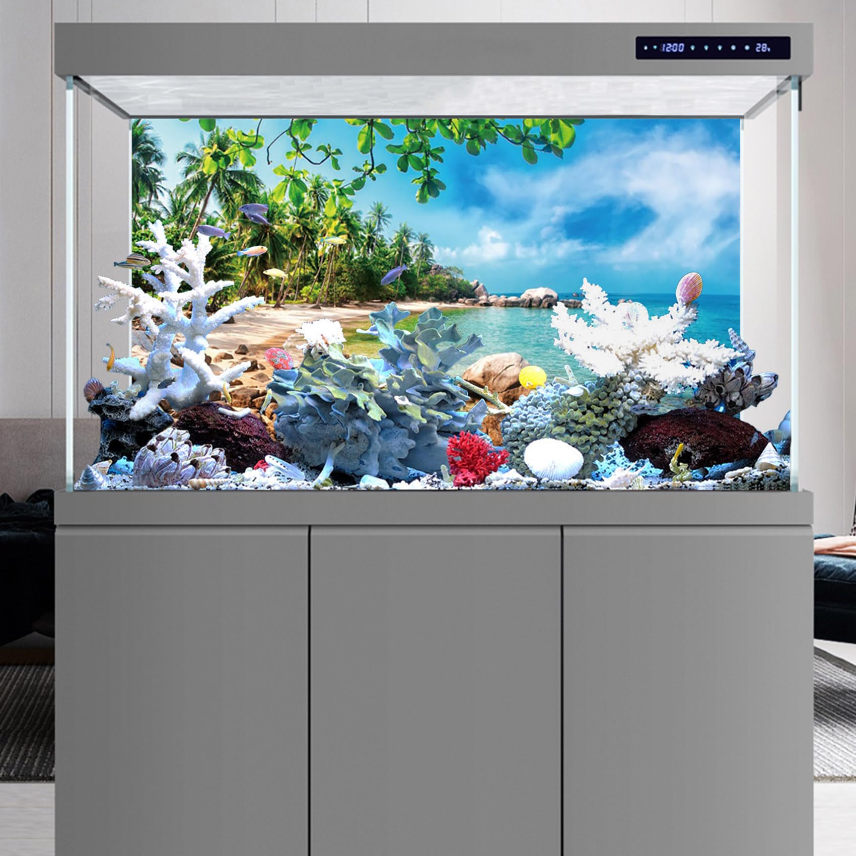 Snapklik.com : Fish Tank Background 36x14 Inch Aquarium Background Blue ...