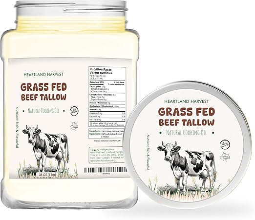 Pure Canadian Beef Tallow (32 oz / 1kg) | Premium Cooking Fat for High ...