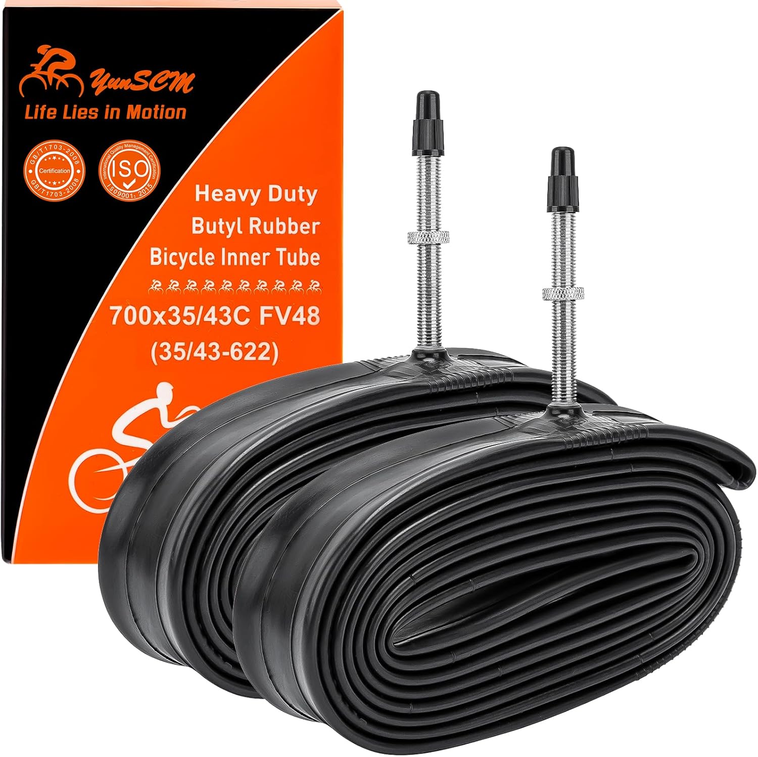 700C Heavy Duty Bike Tubes 700x35C/38C/40C/43C FV48 Presta Valve (35/43 ...