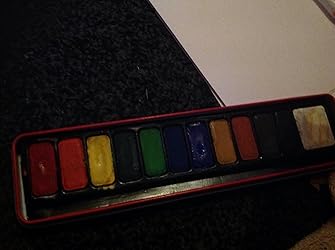 Lexicon Select Water Colour Block Tin with 12 Colours, Paintbrush ...