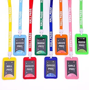 Amazon.com: TINYFUTURE 8PCS Hall Pass Lanyards School Passes Set ...