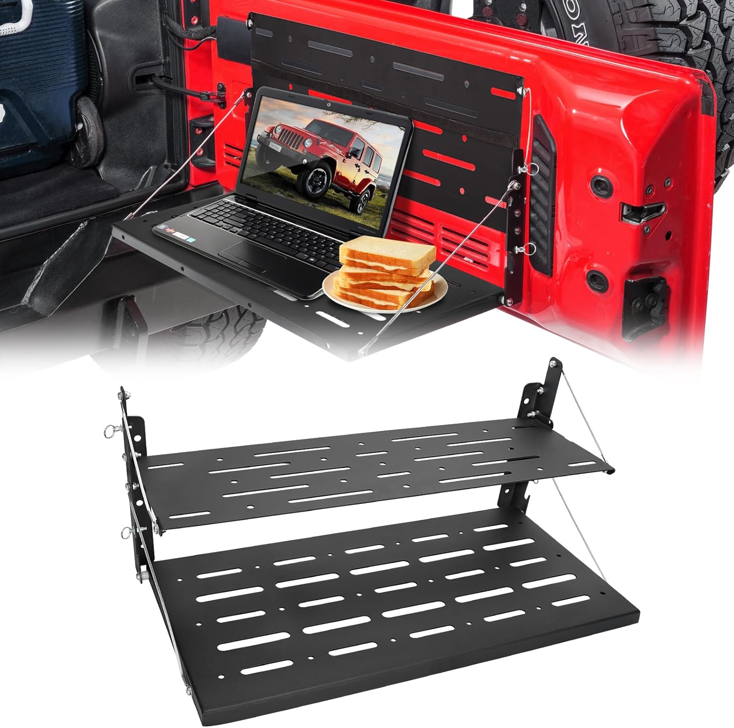 Amazon.com: Panoyu Double-Layer Tailgate Table Compatible with Wrangler ...
