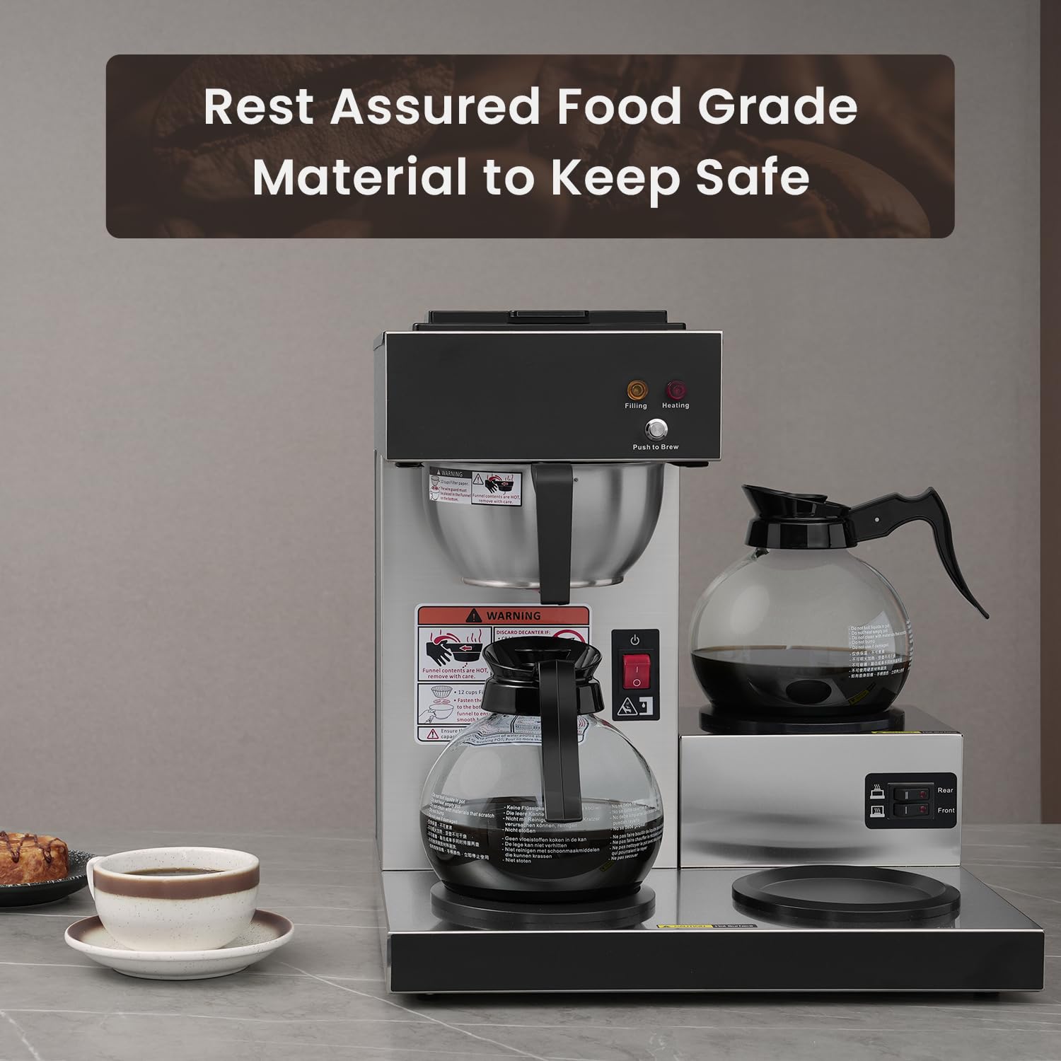 SYBO 12-Cup Commercial Coffee Maker, Pour Over Drip Coffee Maker Brewer ...