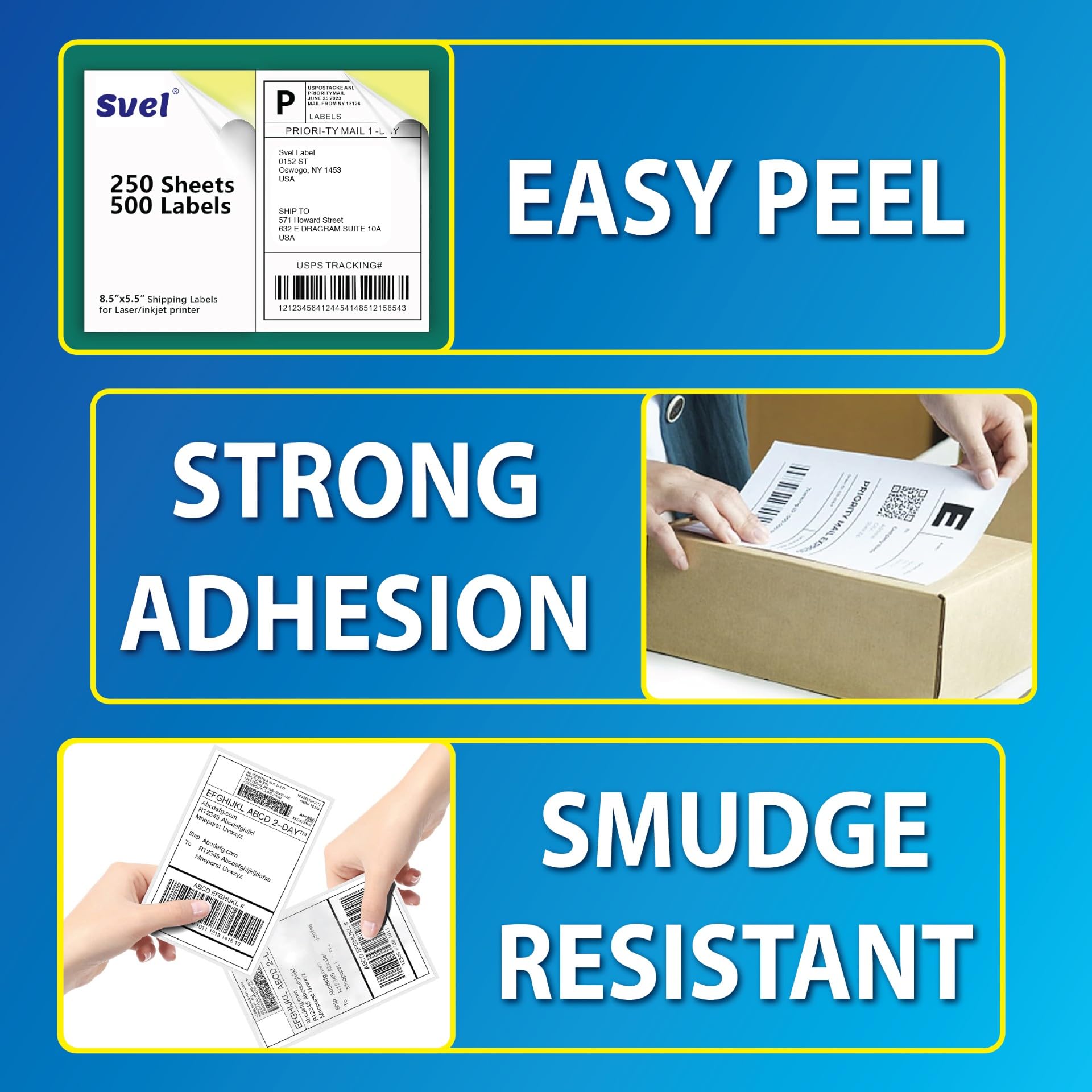 Snapklik.com : 8.5”x5.5” Shipping Labels For Laser & Inkjet Printers ...