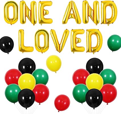 Amazon.com: One & Loved 1st Birthday Balloon Banner Reggae 1st Birthday ...