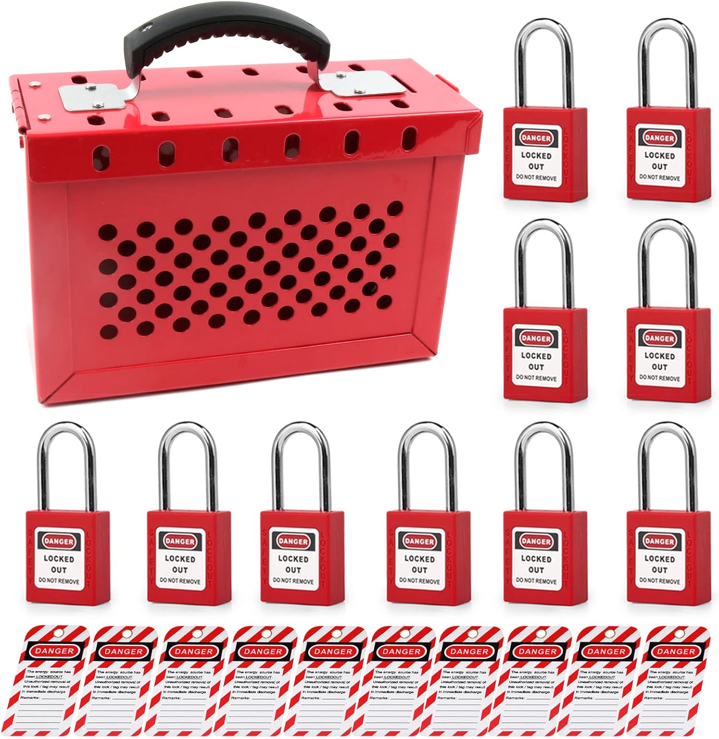 Lockout Tagout Lock Box Loto Box Kit Safety Padlock Box and 10 Loto ...