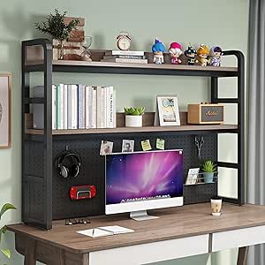 Amazon.com: 2 Tier Desktop Bookshelf - Expandable Desktop Storage ...