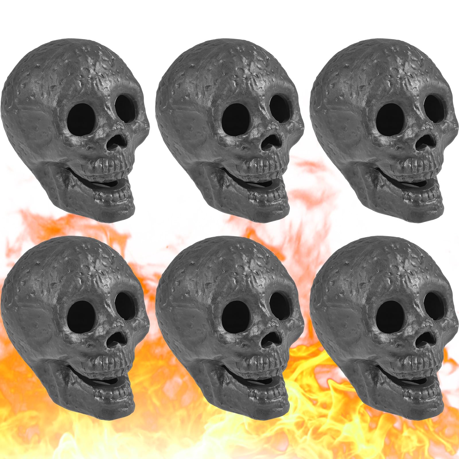 Amazon.com : Libima 6 Pcs Ceramic Fireproof Fire Pit Skull Log for ...